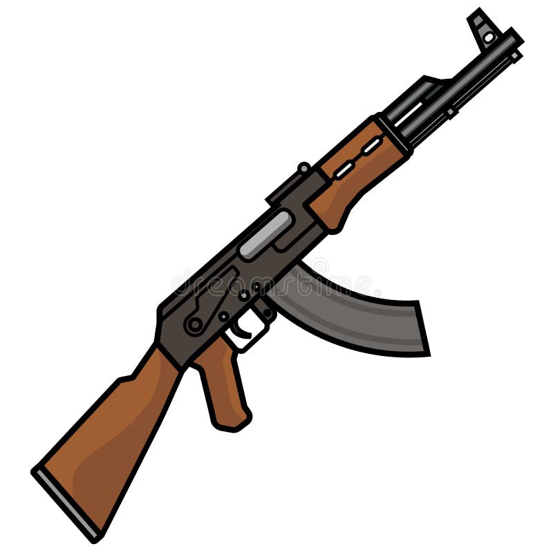 Kalashnikov Assault Rifle with Grenade Launcher Stock Vector ...