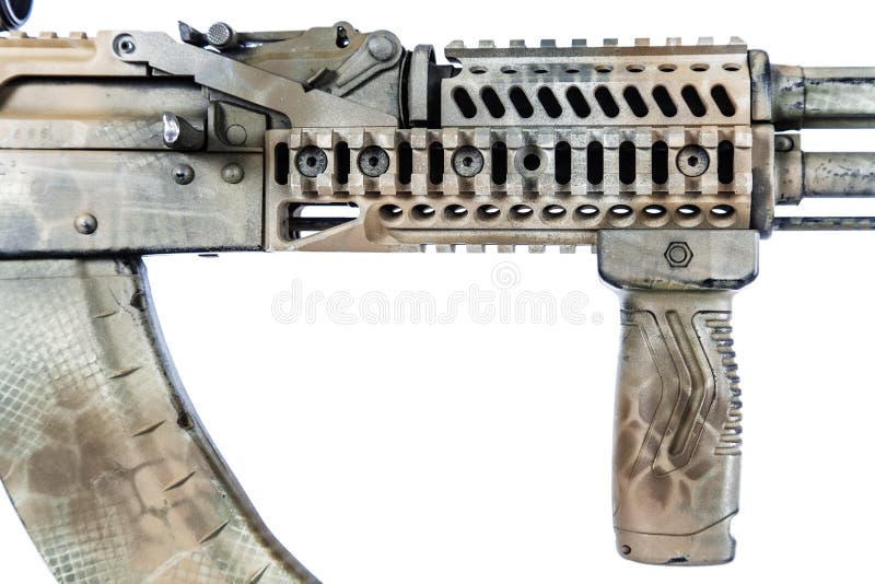 Kalashnikov Assault Rifle on White Background Stock Photo - Image of ...