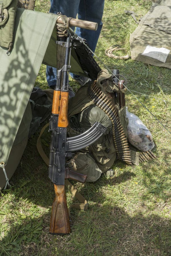 Kalashnikov`s Automatic Rifle Stock Photo - Image of machine, adult ...
