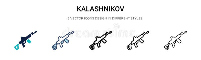 Kalashnikov Icon in Filled, Thin Line, Outline and Stroke Style. Vector ...