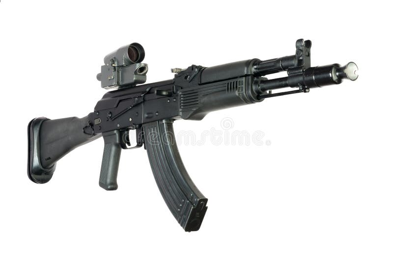 Kalashnikov machine gun stock photo. Image of isolated - 274529524