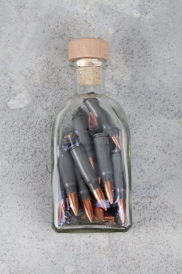 Kalashnikov 7,62 Mm Bullets in a Spice Jar Stock Photo - Image of ...