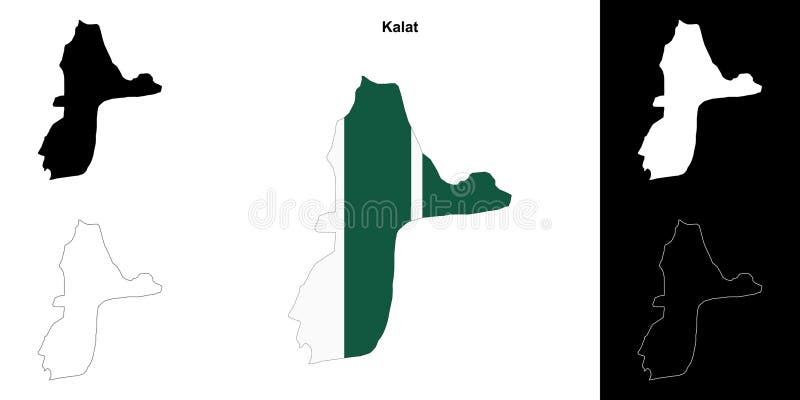 Kalat outline map stock vector. Illustration of infographic - 371578447
