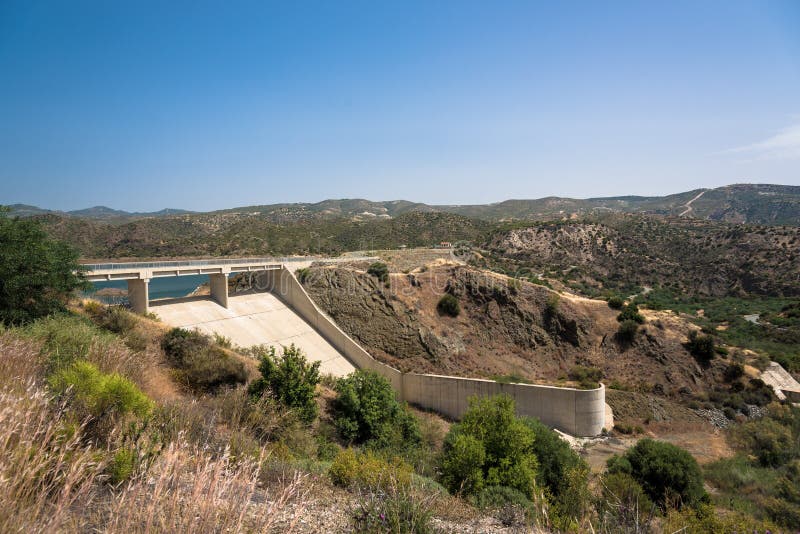Kalavasos Dam, Cyprus stock image. Image of mediterranean - 56823277