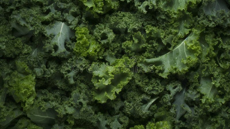 Kale Salad Lettuce on a Counter in the Supermarket. Banner Created with ...