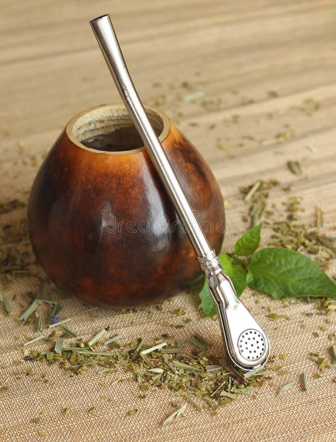 Kalebass Med Yerbakompiste, Närbild Fotografering för Bildbyråer - Bild ...