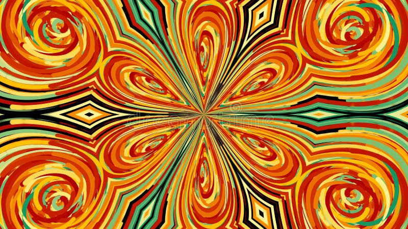 Kaleidoscope with Colorful Circle Lines, Computer Generated Modern ...