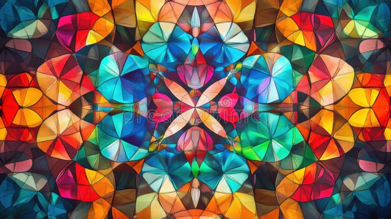 Kaleidoscope of Colors, Abstract Art with Vibrant Geometric Patterns ...