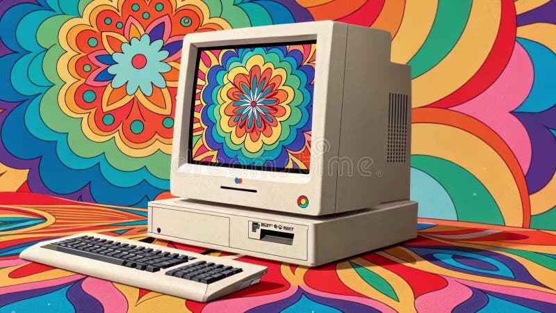 Kaleidoscope Display a Vibrant Retro Desktop Flaunting a Colourful ...