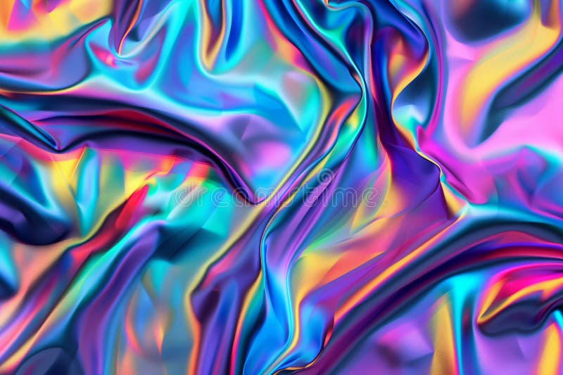 Vivid Holographic Waves in a Dynamic Abstract Pattern. AI Generated ...