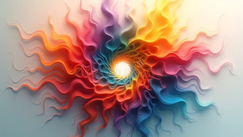 Chromatic Bloom in Digital Abstraction Stock Illustration ...