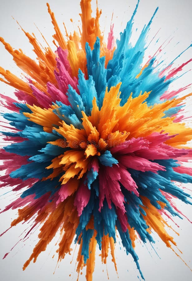 Kaleidoscopic Burst of Paint Explosion Captured in Mid-Air Stock Image ...