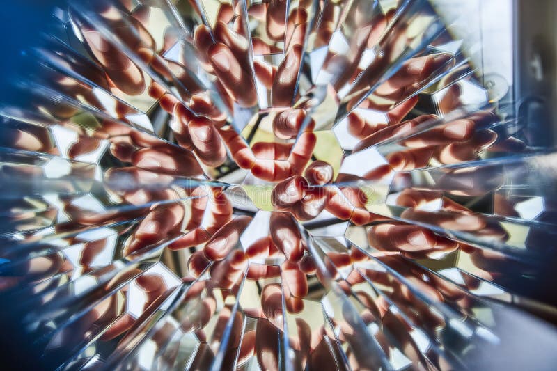 Kaleidoscopic Hand Reflections in Motion - Abstract Perspective Stock ...