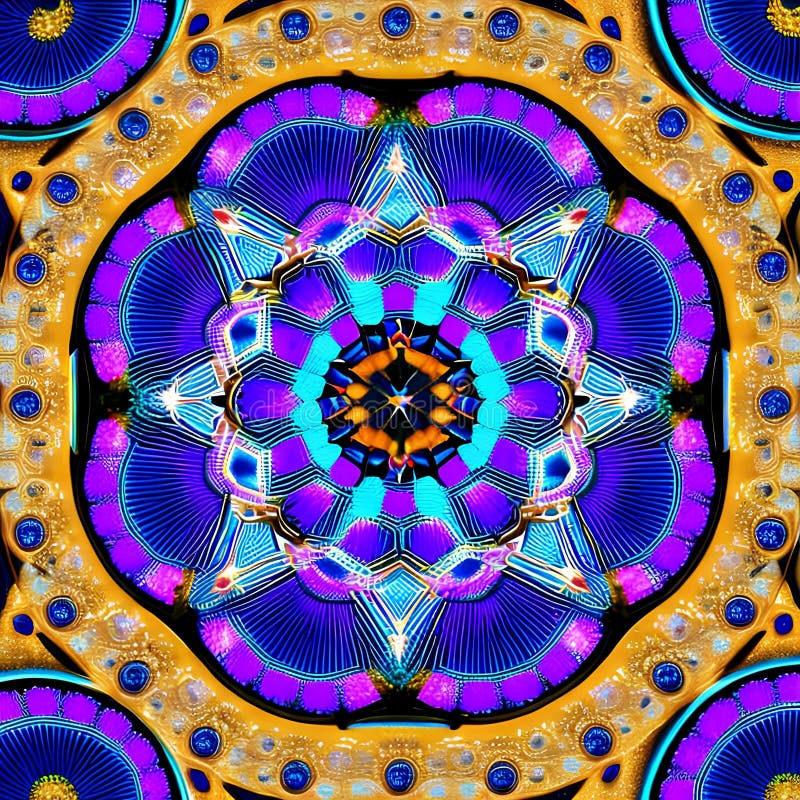 A Kaleidoscopic Pattern of Overlapping Circles in Shades of Purple and ...