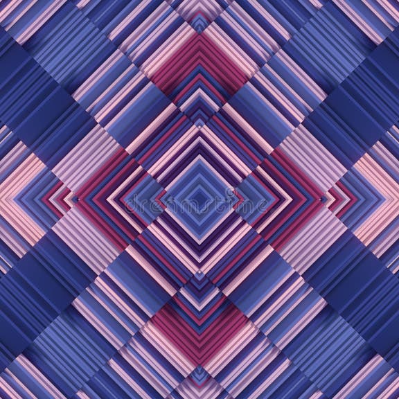 Kaleidoscopic Pattern of Wave Stacks of Rectangular Shapes. Abstract Art Design. 3d Rendering ...