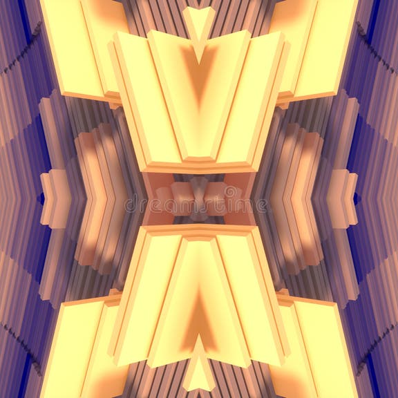 Kaleidoscopic Pattern Wave Stacks of Rectangular Shapes. 3d Rendering ...