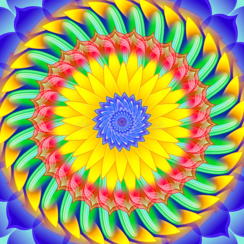 Kaleidoscopic Spinning Sacred Circle Mandala Stock Illustration ...