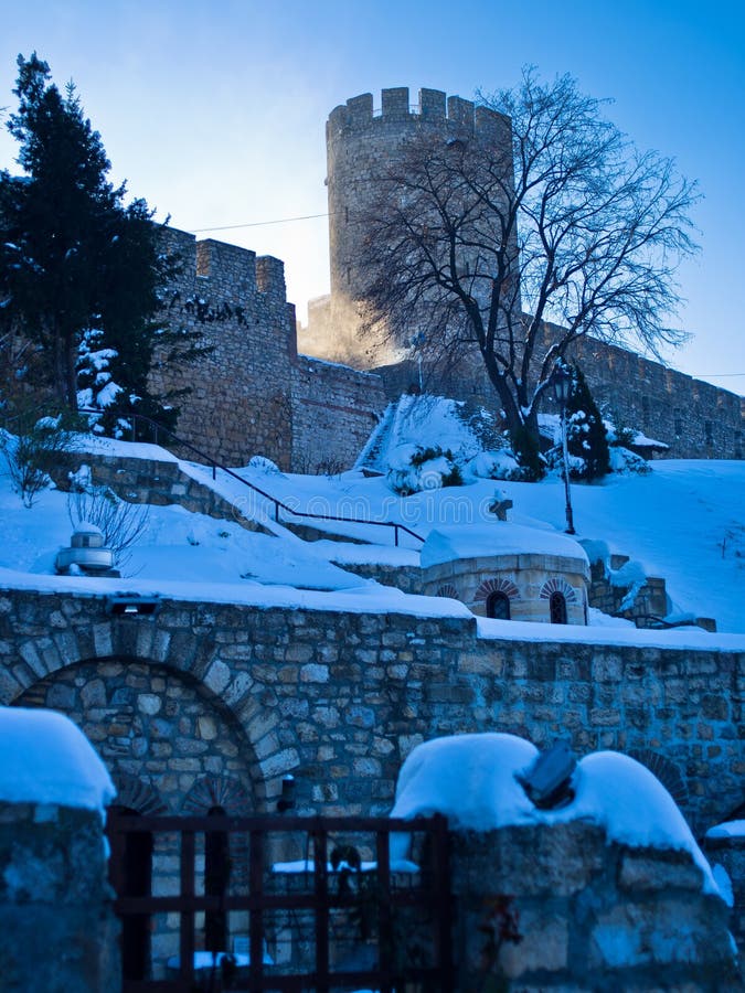 Tower of David in Jerusalem in Winter in Snow. Stock Photo - Image of ...