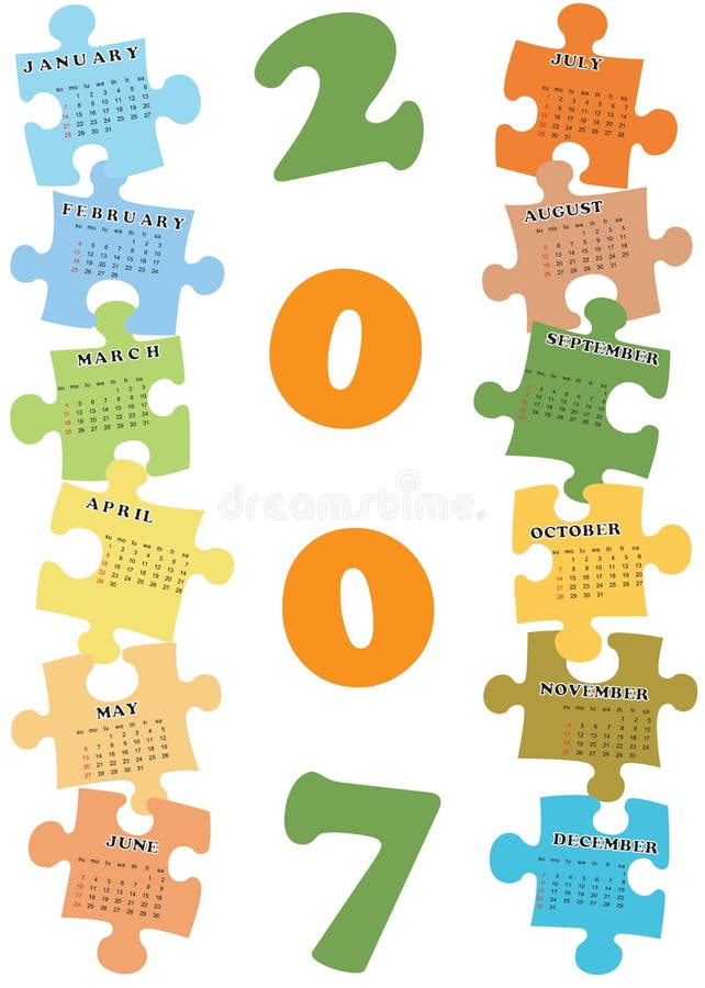 Kalender 2007 stock illustrationer. Illustration av dagordning - 1618985