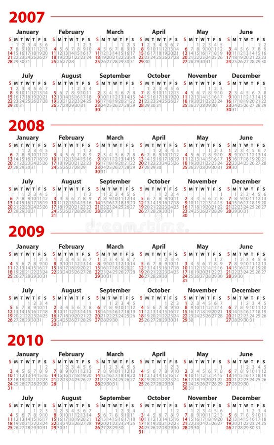 Kalender 2007 stock illustrationer. Illustration av fjärdedel - 1494921