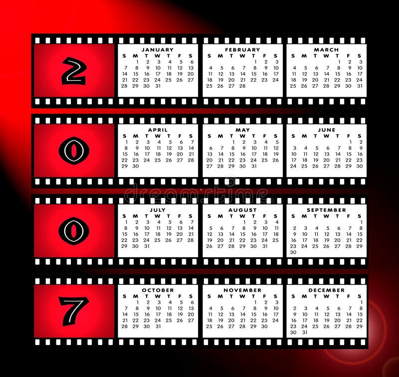 Kalender 2007 Mit Filmstreifenfeld Stock Abbildung - Illustration von ...