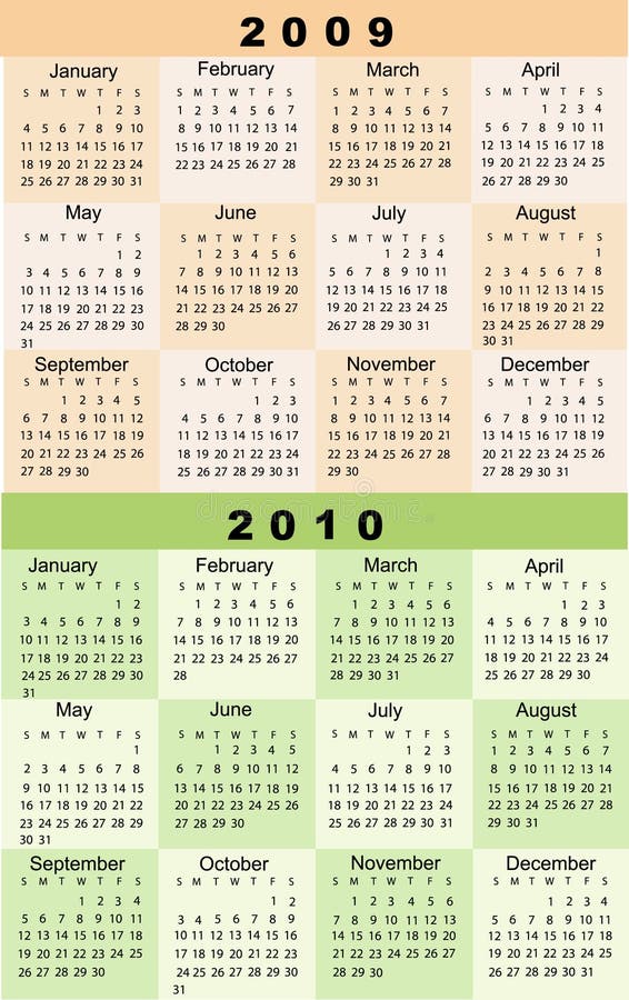 Kalender, 2009, 2010 stock illustratie. Illustration of agenda - 6473463