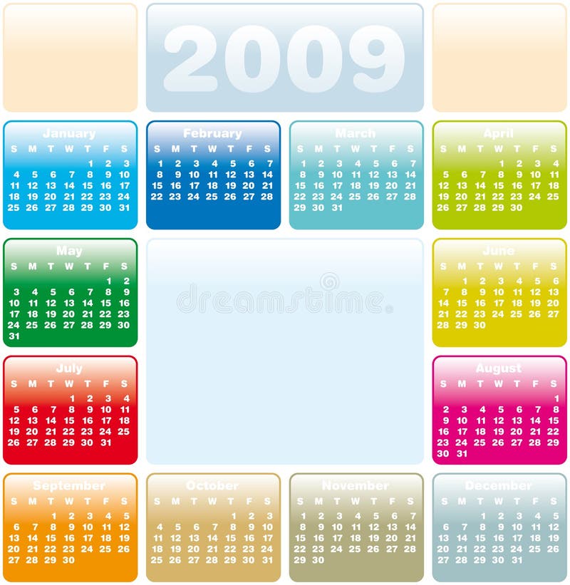 Kalender 2009 vector illustratie. Illustration of vector - 4941125