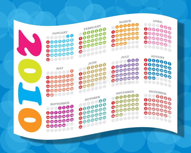 Kalender 2010 stock illustrationer. Illustration av tidsbeställnings ...