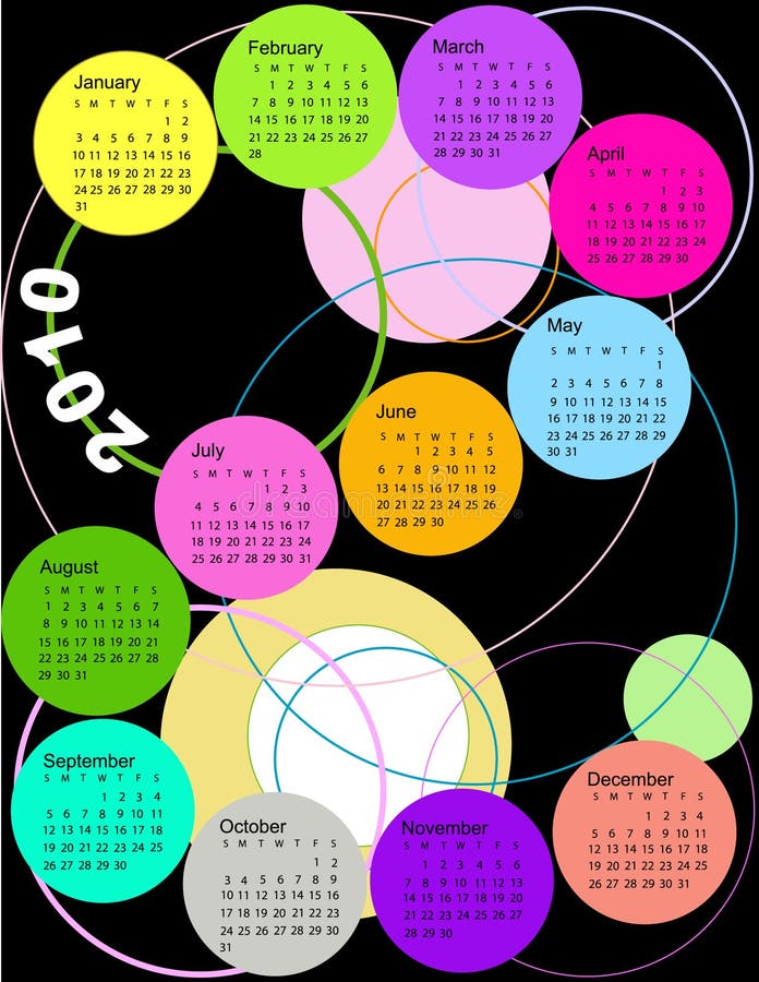 Kalender 2010-2019 vektor abbildung. Illustration von monat - 11082093