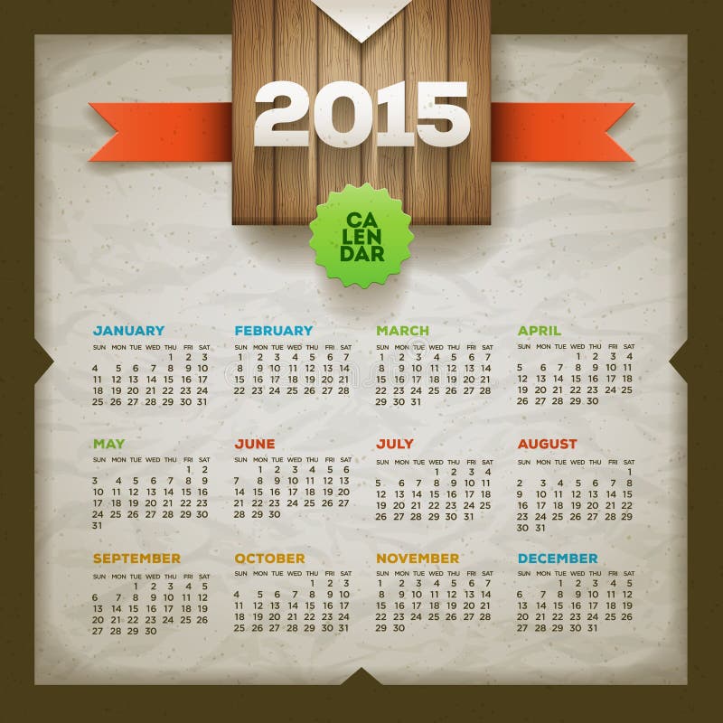 De Kalender Van 2015 Met Seizoenen Stock Illustratie - Illustration of ...