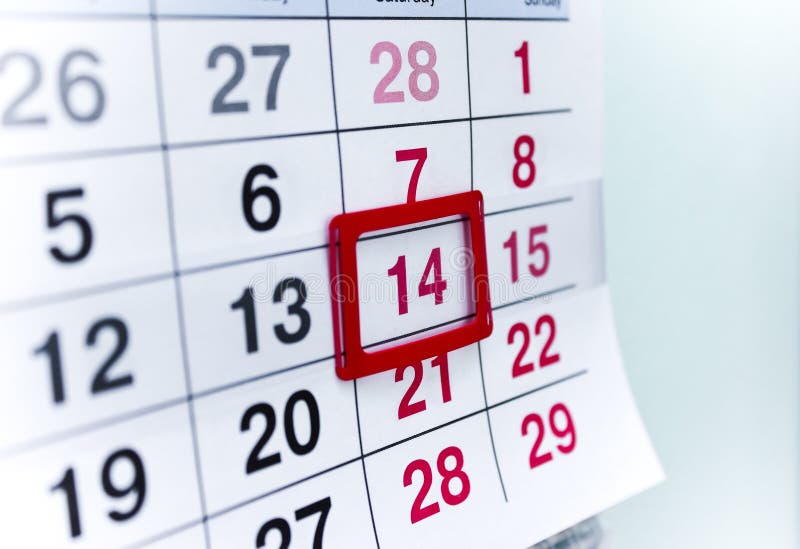 Kalender 14 stock afbeelding. Image of flikkering, beeld - 51497701