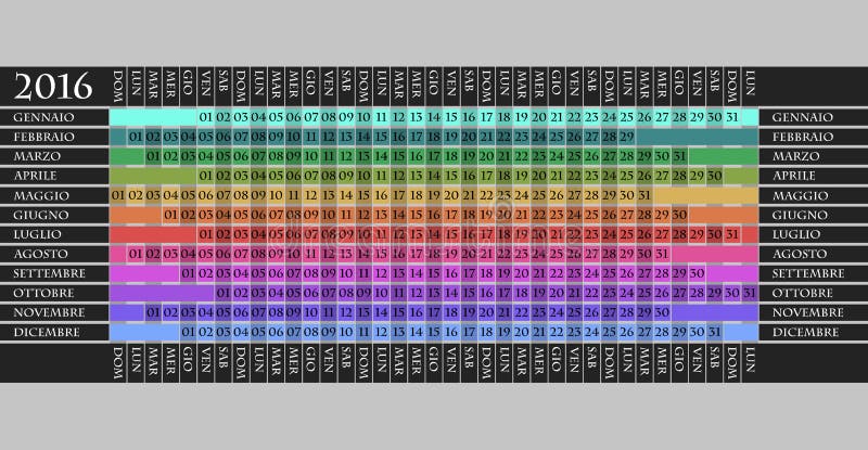 Kalender 2016 vektor abbildung. Illustration von zahl - 59146143