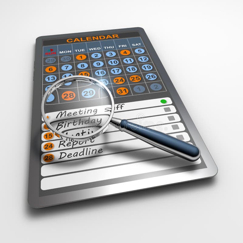 Kalender Auf Tablettencomputer Stock Abbildung - Illustration von ...