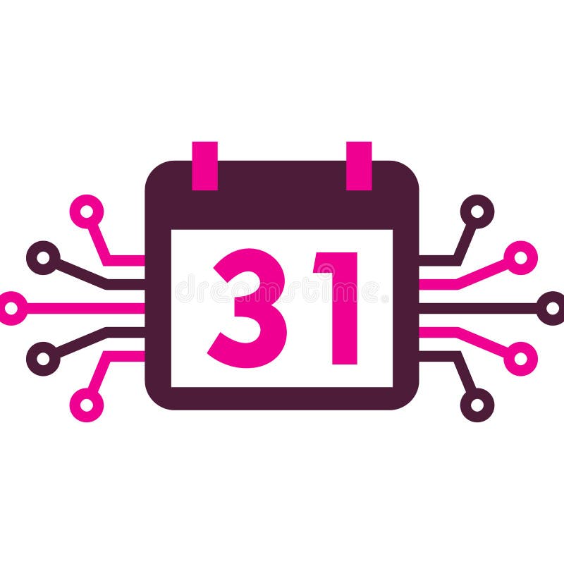 Kalender Digital Logo Icon Design Vektor Abbildung - Illustration von ...