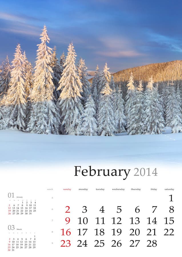 Februari 2014 Kalender stock foto. Image of zaken, agenda - 37999892