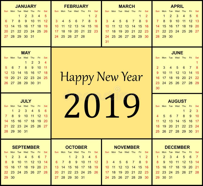 Sex årskalender - 2017, 2018, 2019, 2020, 2021 Och 2022 Vektor ...