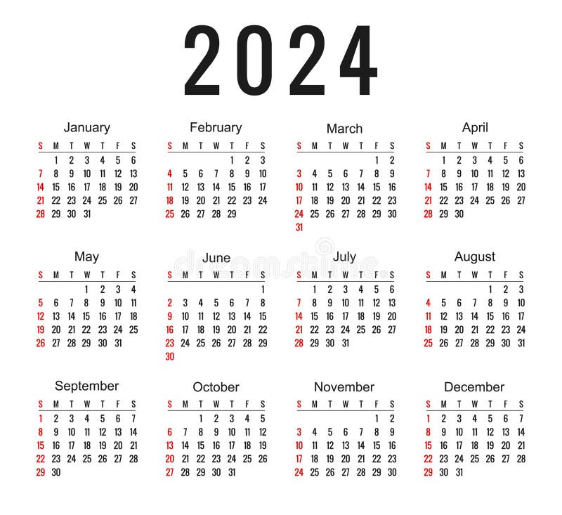 Kalender Voor 2024 En 2025 Jaar Kalenderweek Begint Op Zondag Vector ...