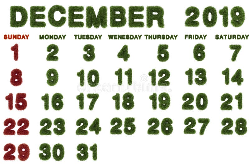 Kalender Voor December 2019 Op Witte Achtergrond, Stock Foto - Image of ...
