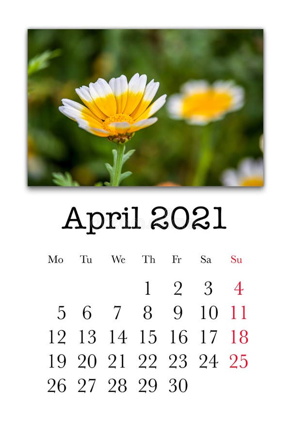 Kalenderkaart Voor De Maand April Stock Illustratie - Illustration of ...