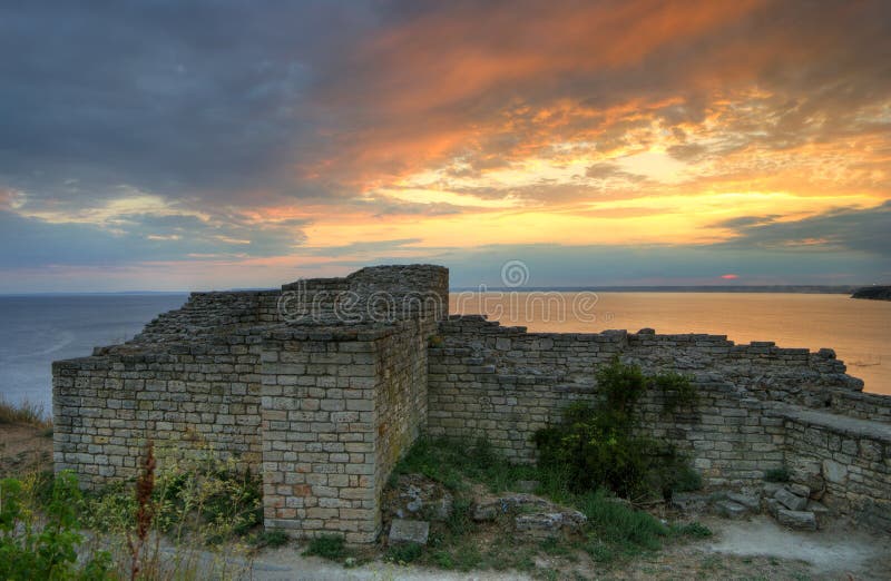 Mittelalterliche Festung Auf Kap Kaliakra, Schwarzes Meer Stockfoto ...