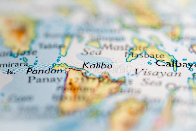 Kalibo, Philippines Highlighted on a World Map Stock Photo - Image of ...