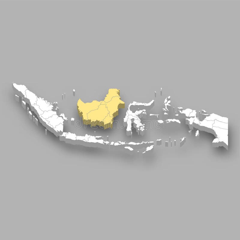 Kalimantan Region Location within Indonesia Map Stock Vector ...