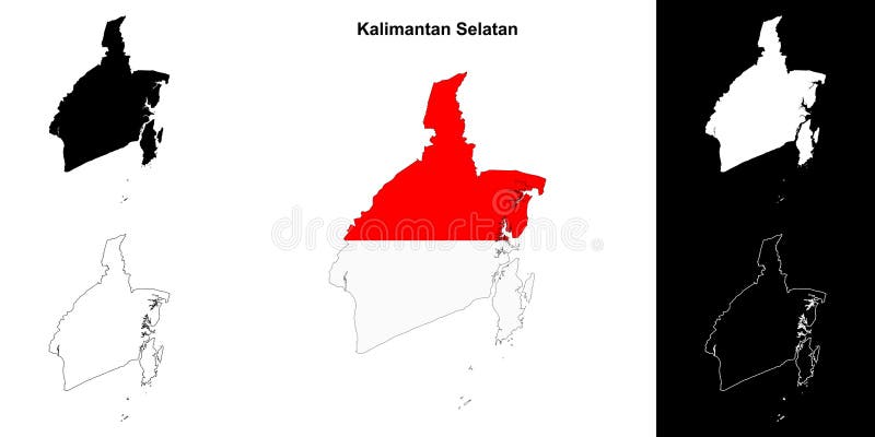 Kalimantan Selatan Outline Map Stock Vector - Illustration of isolated ... Kalimantan Selatan Outline Map Stock Vector - Illustration of isolated ...
