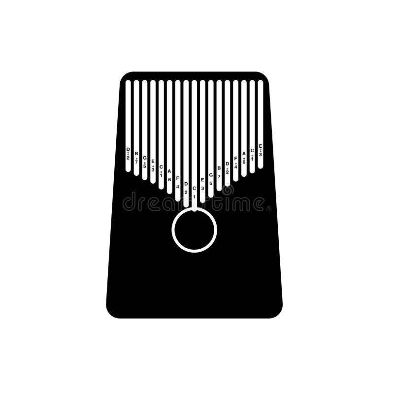 Kalimba Silhouette. Black and White Icon Design Element on Isolated White Background Stock ...