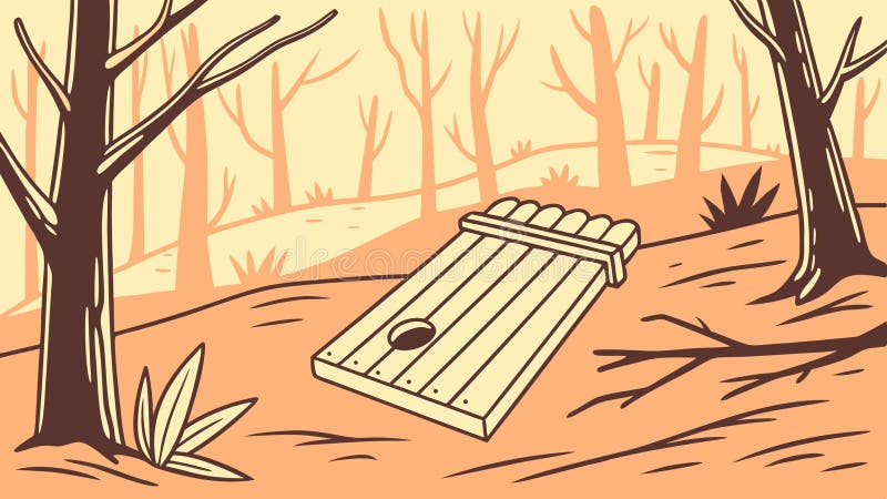 Kalimba among Tree Trunks, Forest Harmony, Vector Design Generative AI ...