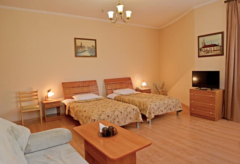 The Double Hotel Room in Classical Style Stock Image - Image of ...