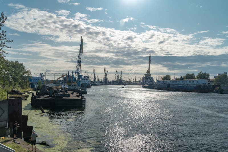 Kaliningrad. Cargo port editorial image. Image of industry - 116312140