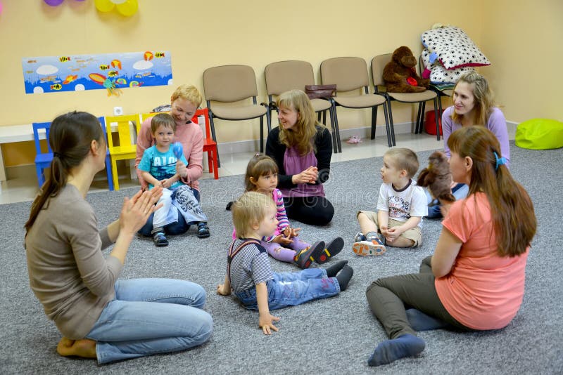 KALININGRAD, RUSSIA. Joint Game of Children with Parents in Studio of ...