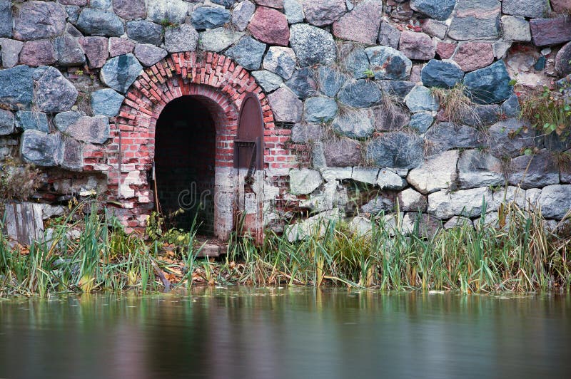 Kaliningrad, Wall and Moat of the Fort 11 Stock Image - Image of door ...
