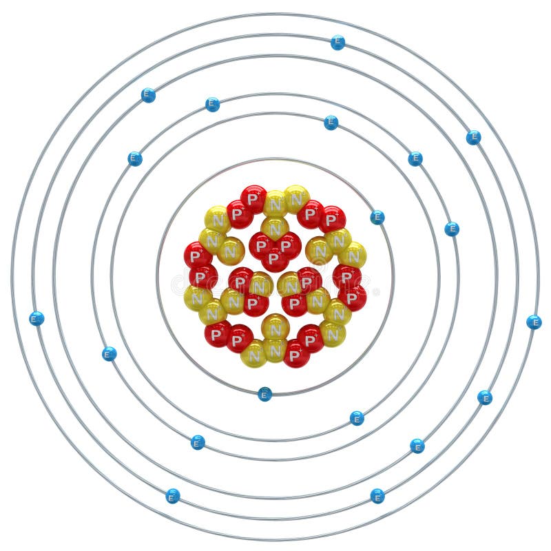 Kalium-Atom Auf Einem Weißen Hintergrund Stock Abbildung - Illustration ...